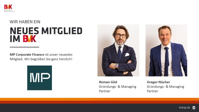 MP Corporate Finance joins Bundesverband Beteiligungskapital